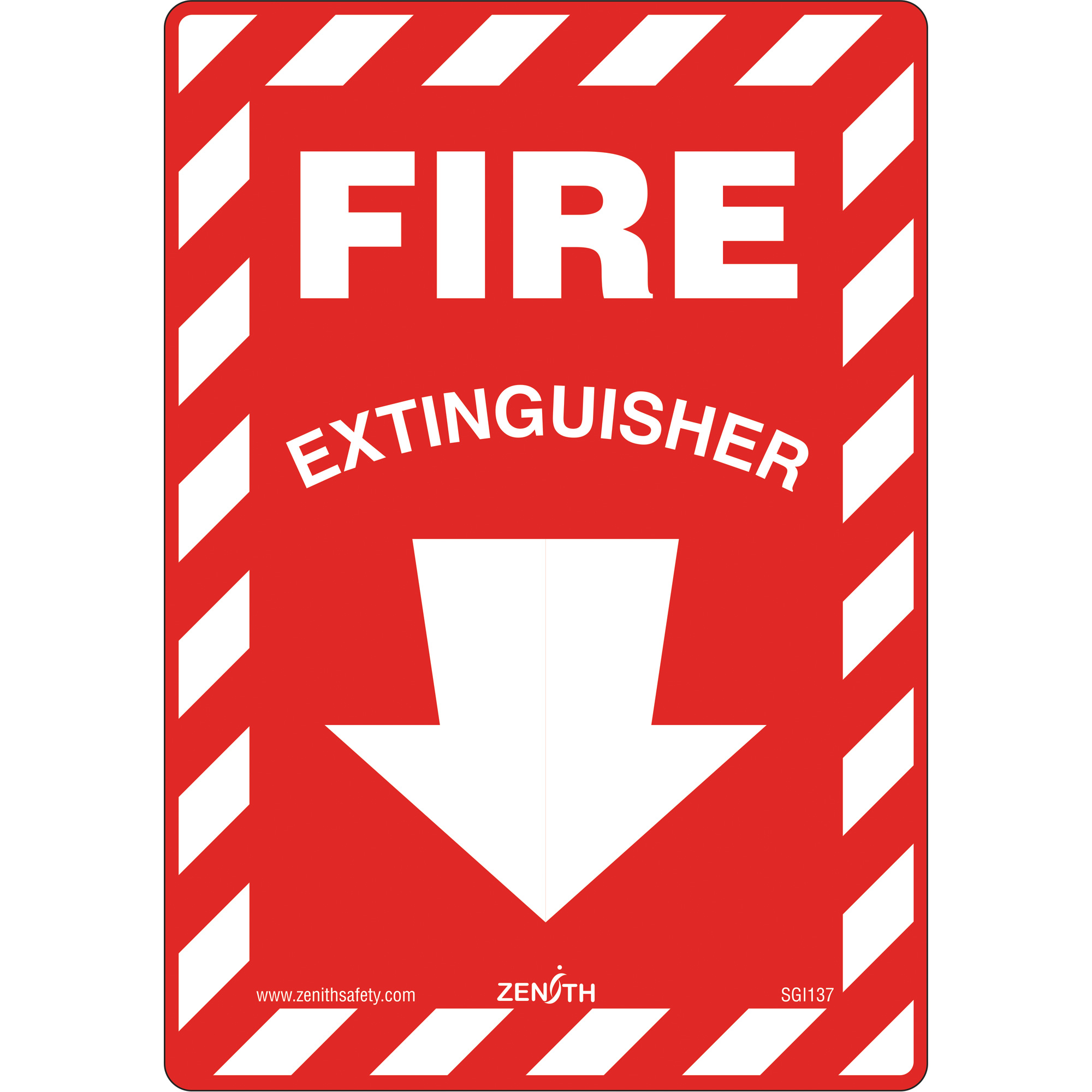 Zenith Safety Products Fire Extinguisher Safety Sign, 10" x 7", Vinyl ...